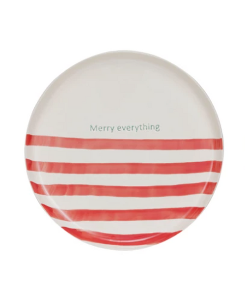 Merry Everything Striped Plate – The Flourish Market